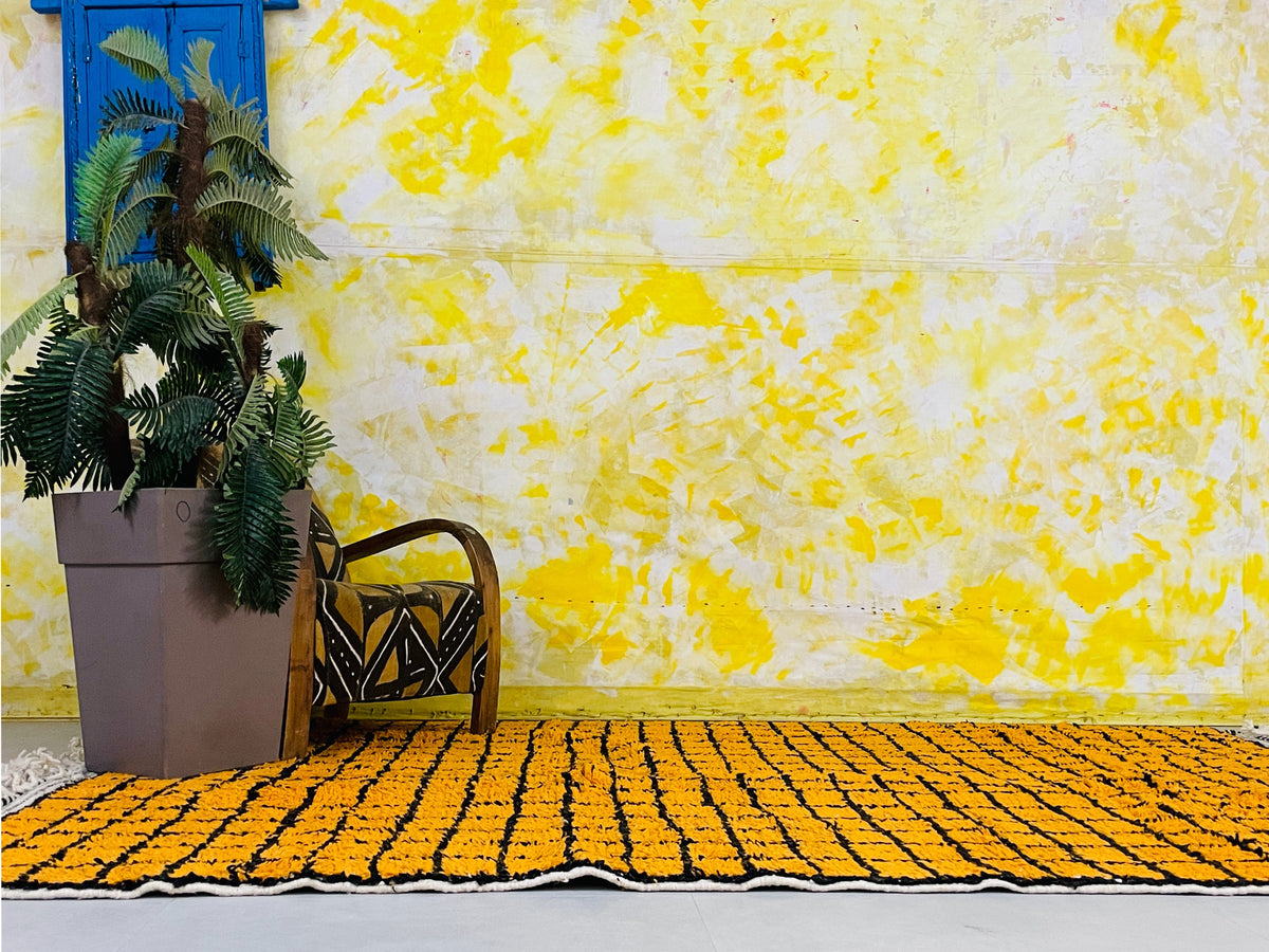 Mustard yellow Moroccan rug - Custom size rug – The Wool Rugs