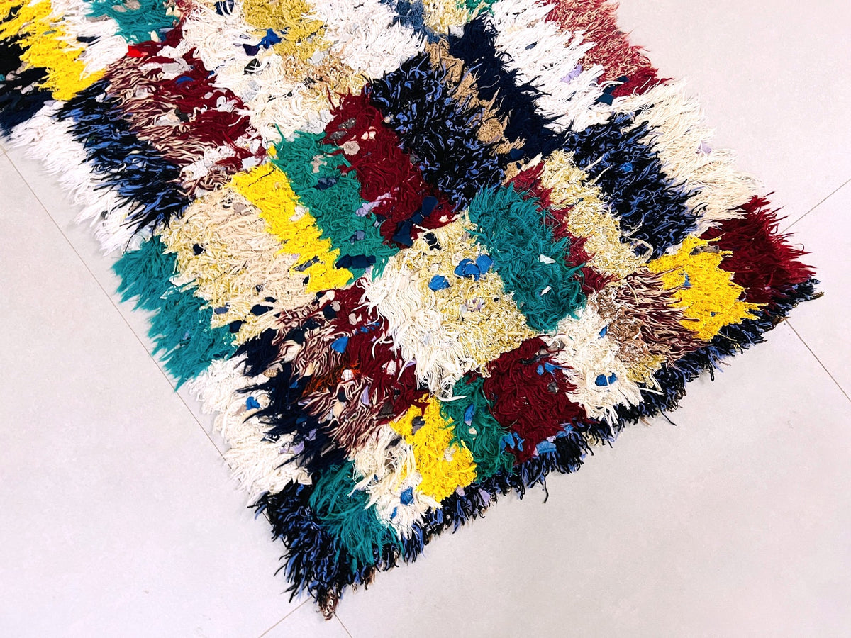 Moroccan Boucherouite rug 2x6 ft - G5953 – The Wool Rugs