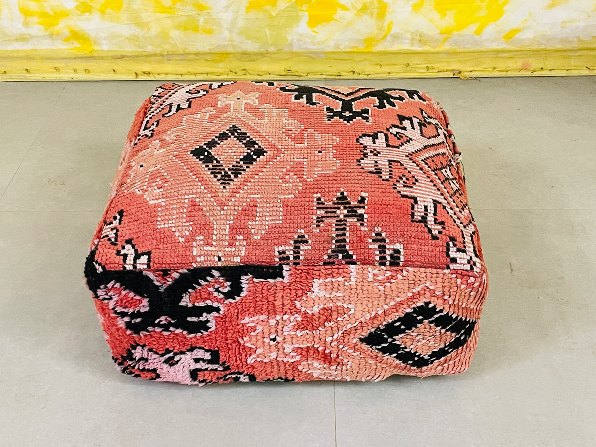 Handmade Wool Pouf - AL46 – The Wool Rugs