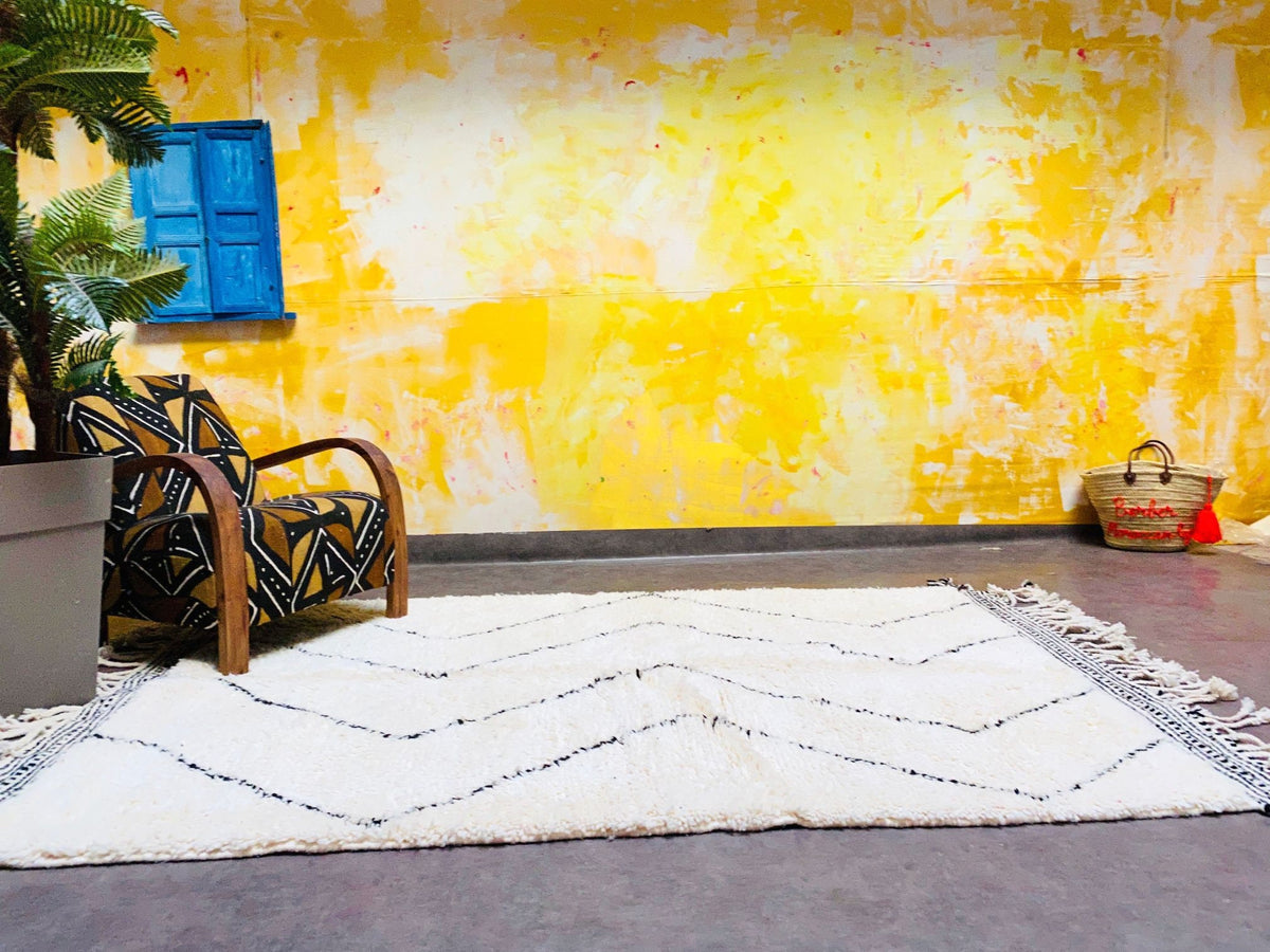 Chic moroccan wool rug 5x3 ft - G1304 – The Wool Rugs