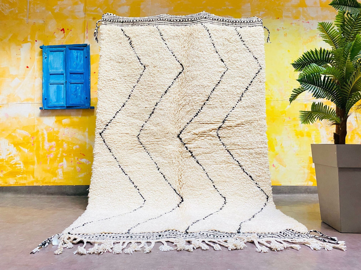Chic moroccan wool rug 5x3 ft - G1304 – The Wool Rugs