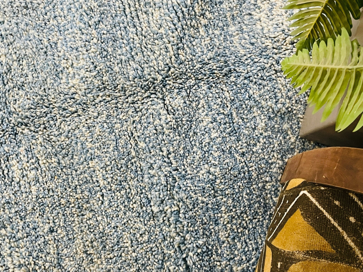 Handwoven Blue Gradient Rug - custom size moroccan rug – The Wool Rugs
