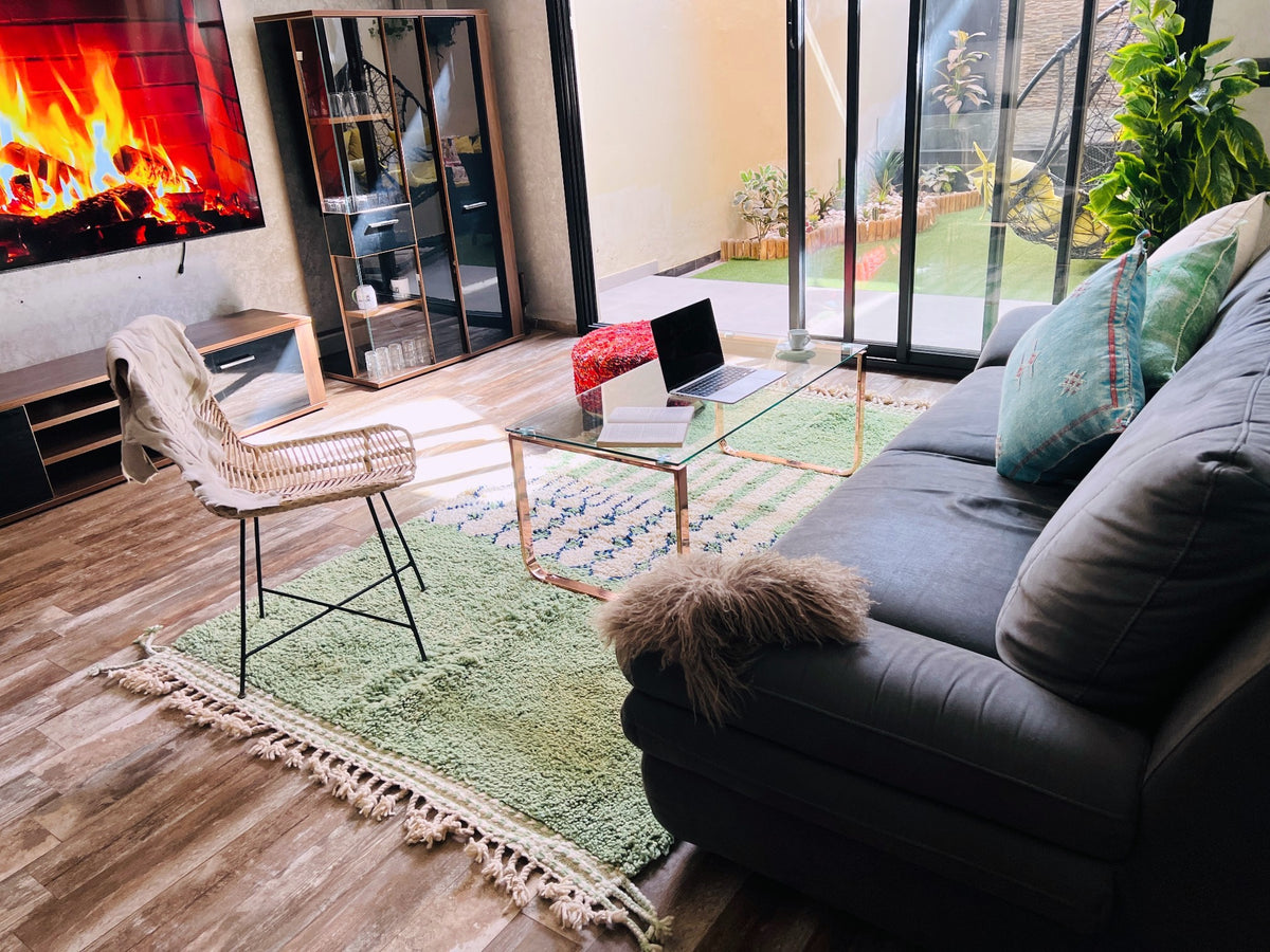 A Soft and Cozy Addition to Your Home: A Green Moroccan Wool Rug – The ...